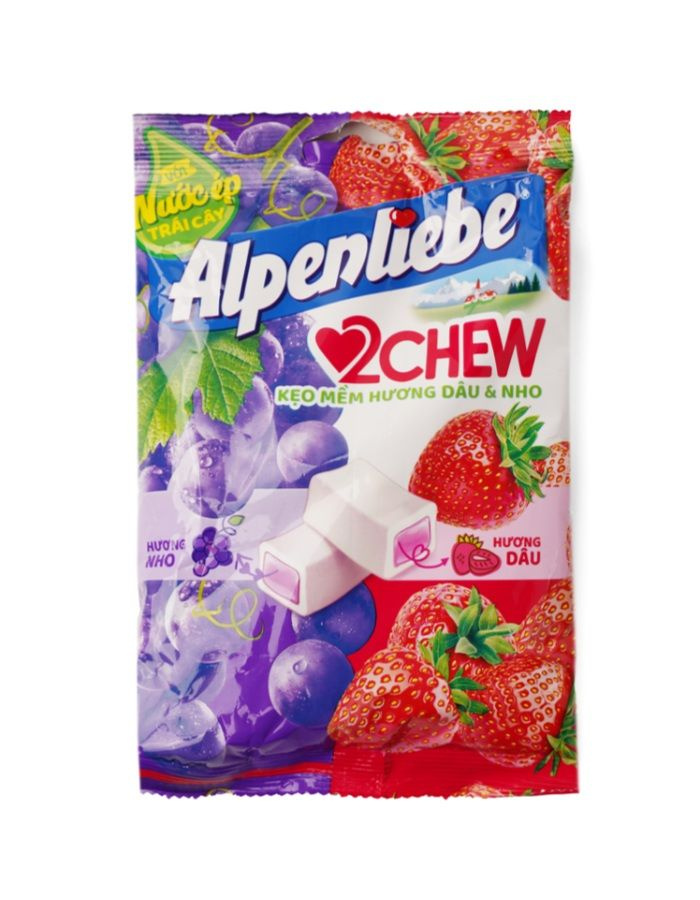 Жевательные конфеты Alpenliebe 2 CHEW Микс со вкусом клубники и ...