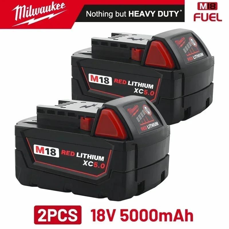 2 шт. Milwaukee M18 B5 18V 5.0Ah аккумуляторы для шуруповёртов, защита ...