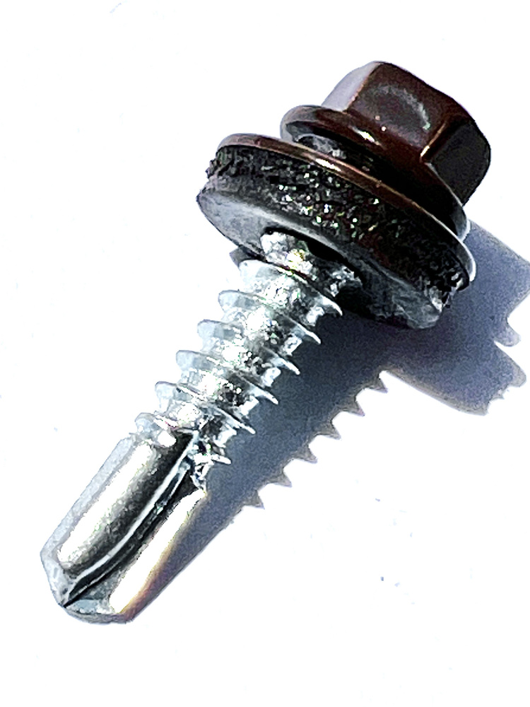 DAXMER Саморез кровельный 5,5х25 RAL 8017 (250 шт) шоколадно-коричневый, сверло 6 мм, по металлу ...