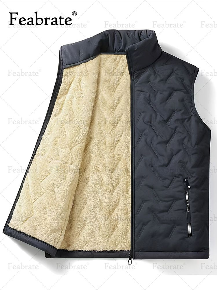 Жилет утепленный Мужской Feabrate Молния серый, размер 50 Полиэстер Полиэстер Молния прямой ...