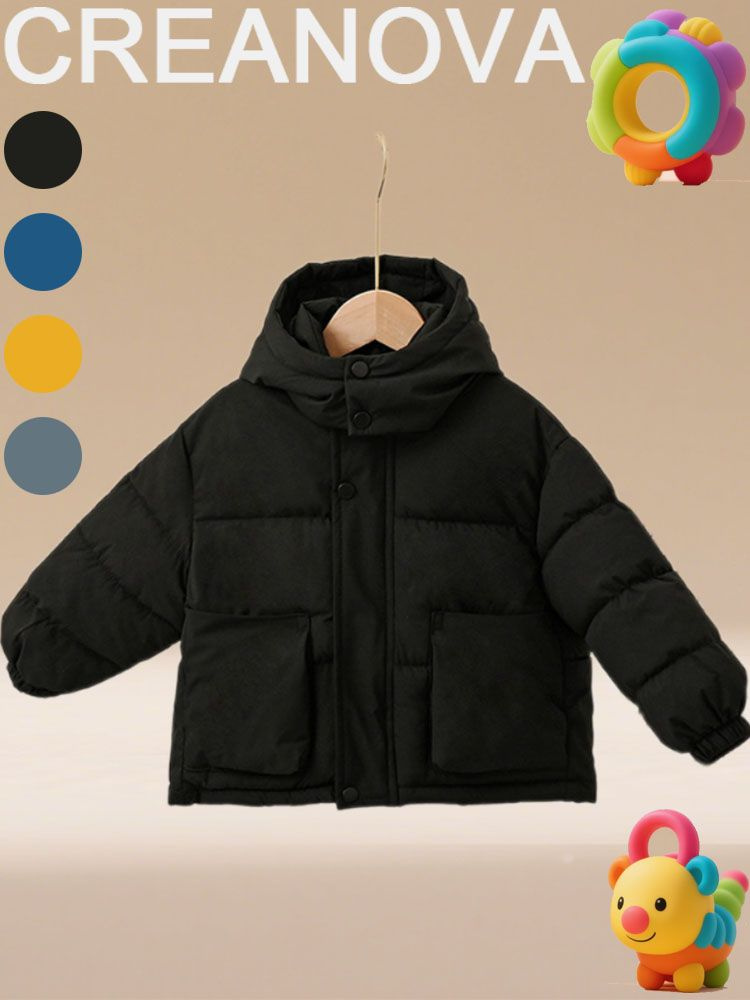 Куртка Девочки, Мальчики CREANOVA черный Полиэстер, размер 140 Длинный Зима Китай купить c ...