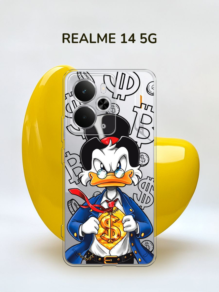 Силиконовый чехол на Realme 14 5G / Реалми 14 5G "Scrooge Goldman", прозрачный купить на OZON по ...