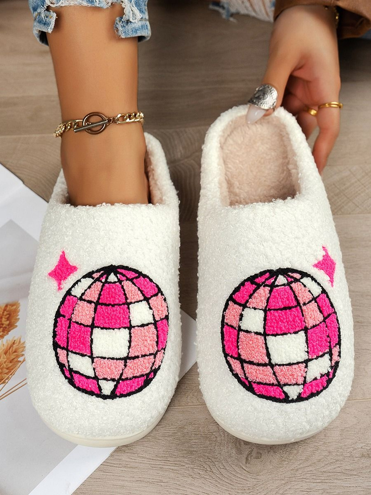 Тапочки Женский ZinBee, размер 40 белый Вышивка Закрытый нос Китай Зима купить c доставкой на ...