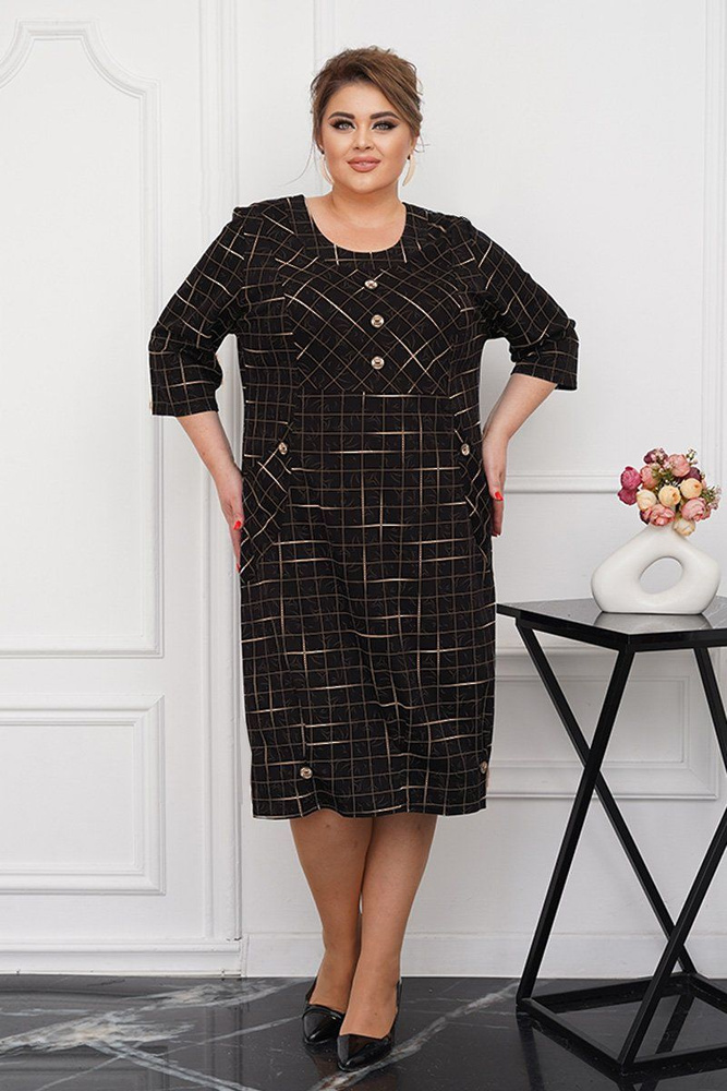 Платье Женский Anfisa черный, размер 62 купить c доставкой на OZON по ...