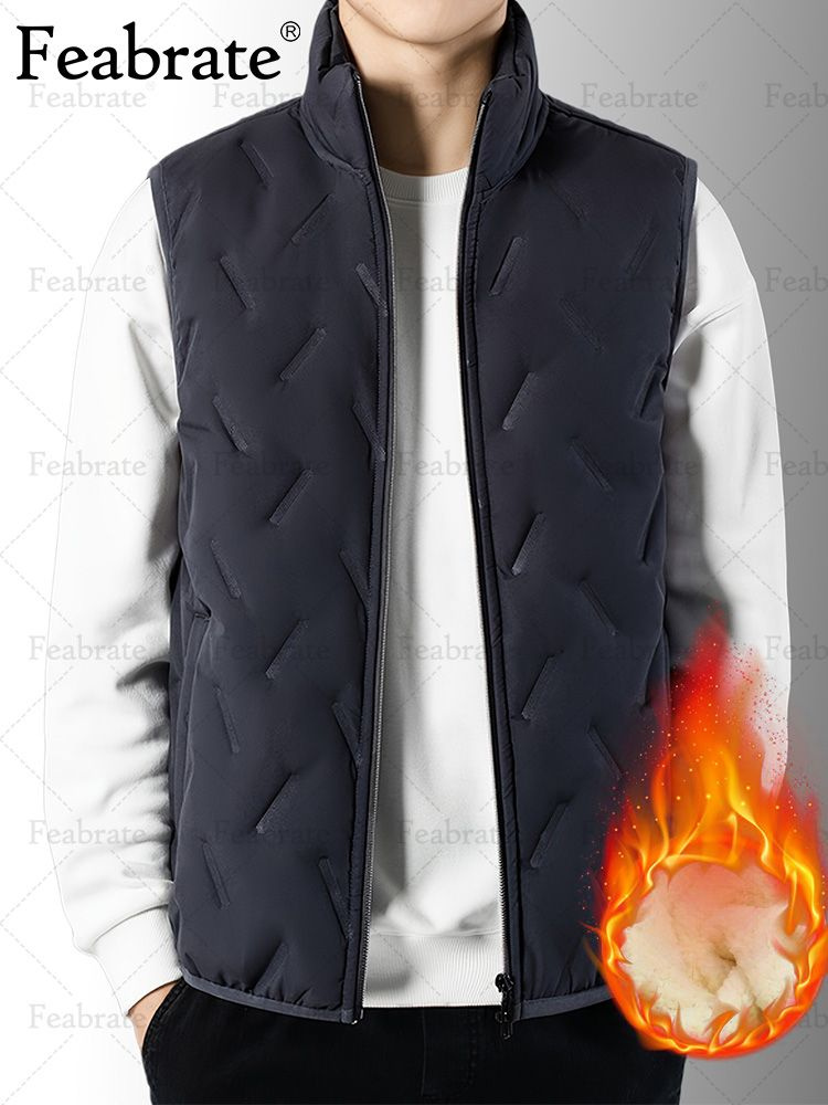 Жилет утепленный Мужской Feabrate Молния серый, размер 54 Политекс Полиэстер Молния прямой Китай ...