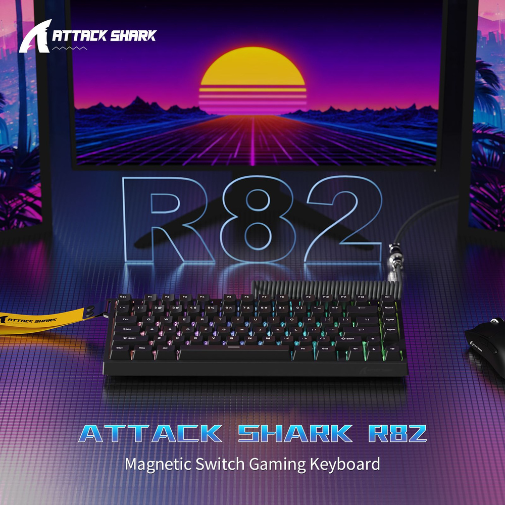Клавиатура проводная ATTACK SHARK R82HE, Английская раскладка, черный ...