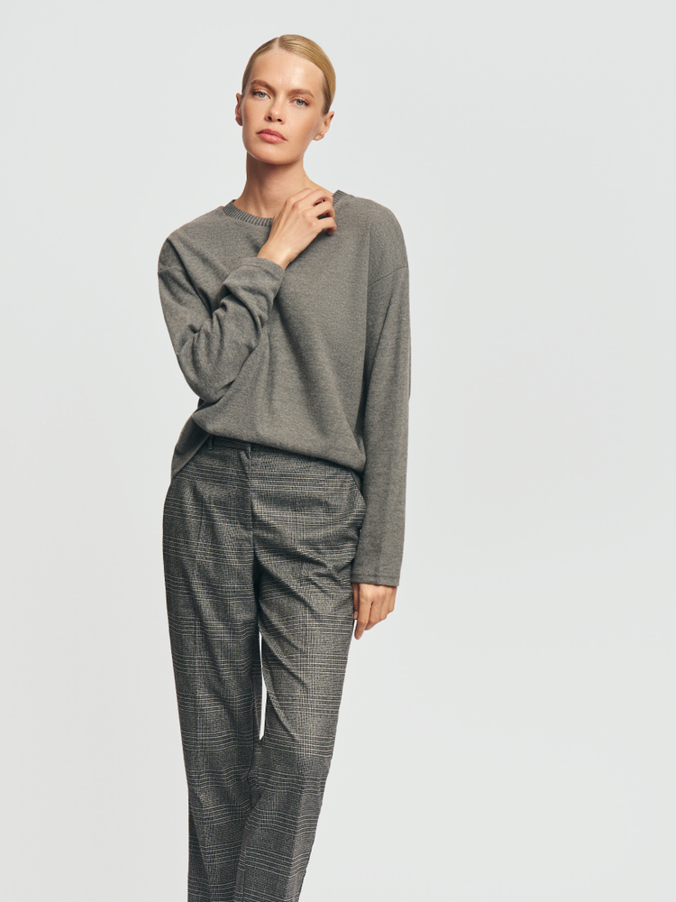 Джемпер Женский Zolla серый Хлопок, Полиэстер, размер 44 Длинный Китай купить c доставкой на ...