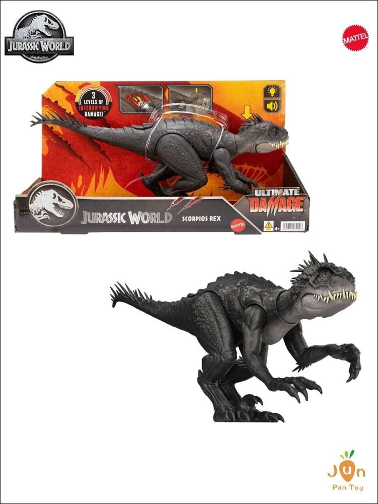 Mattel Jurassic World Ultimate Damage Scorpios Rex Dinosaur Figure ...