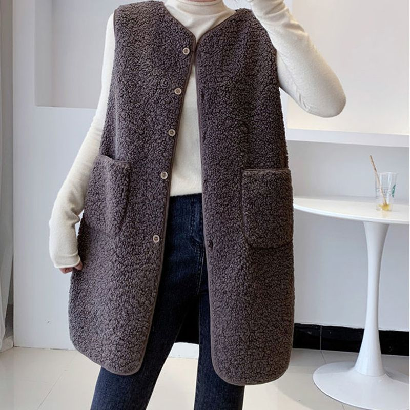 Жилет Женский MOOCIE коричневый Полиэфирное волокно, размер 50 облегающий костюмный Кнопки ...