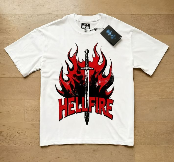 Футболка Мужской, Женский HELLSTAR холодный белый, умеренный розовый Короткий, размер 46 ...