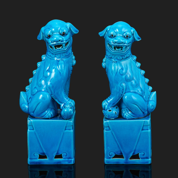 Парные статуэтки Собаки Фу, керамика, глазурь, Китай, 1930-1950 гг. купить на OZON по низкой ...