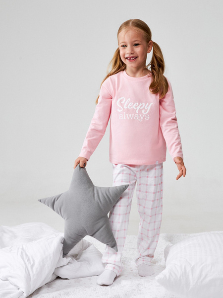 Пижама Девочки Acoola Трикотаж, размер 134, 140 розовый, белый Длинный Китай Без застежки купить ...