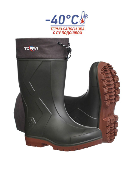 Сапоги Мужской TORVI для рыбалки, размер 46, 47 оливковый Рыбалка Зима Без каблука Россия Клипса ...