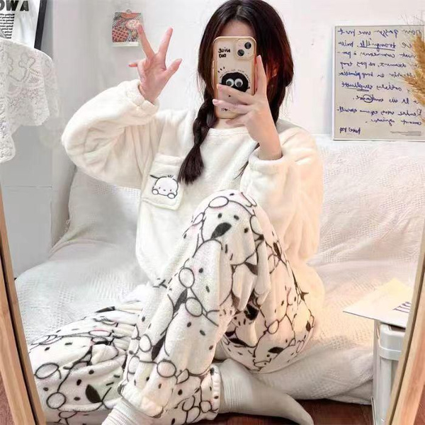 Пижама Женский SAIMEIQI с брюками Микрофибра, размер 48 Однотонный айвори Длинный Россия Без ...