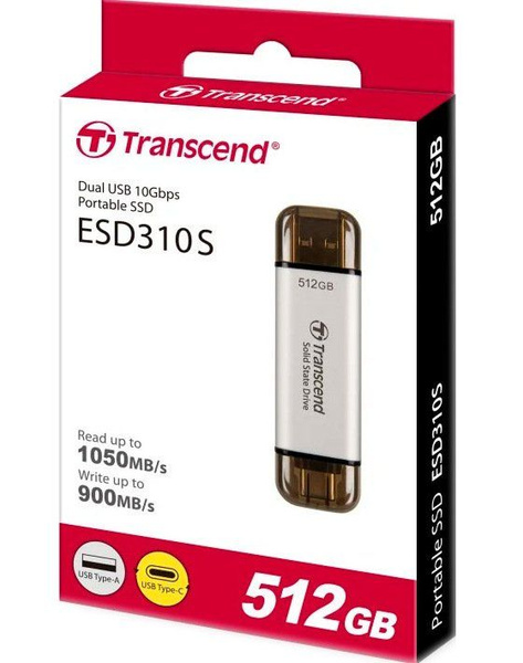 Transcend 512 ГБ Внешний SSD-диск (накопитель), USB 3.2 Gen 2, 10 Гбит ...