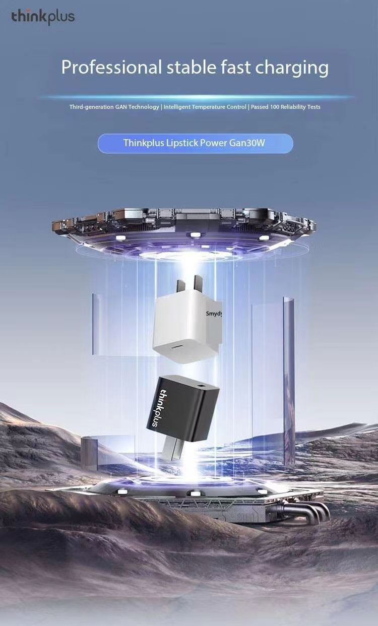 Зарядное устройство для фото-видеотехники Lenovo Thinkplus 30W GaN Charger, 30 Вт, USB Type-C ...