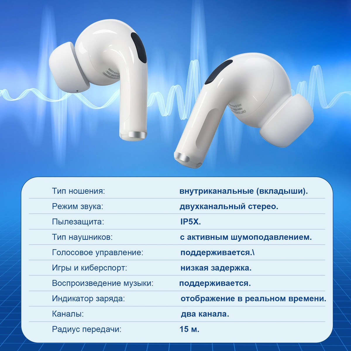 Наушники беспроводные AirPod Pro 2 для iPhone и Андроид с микрофоном и ...