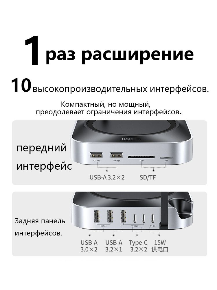 USB Док-станция для Mac Mini M4 Stand & Hub, купить на OZON по низкой ...