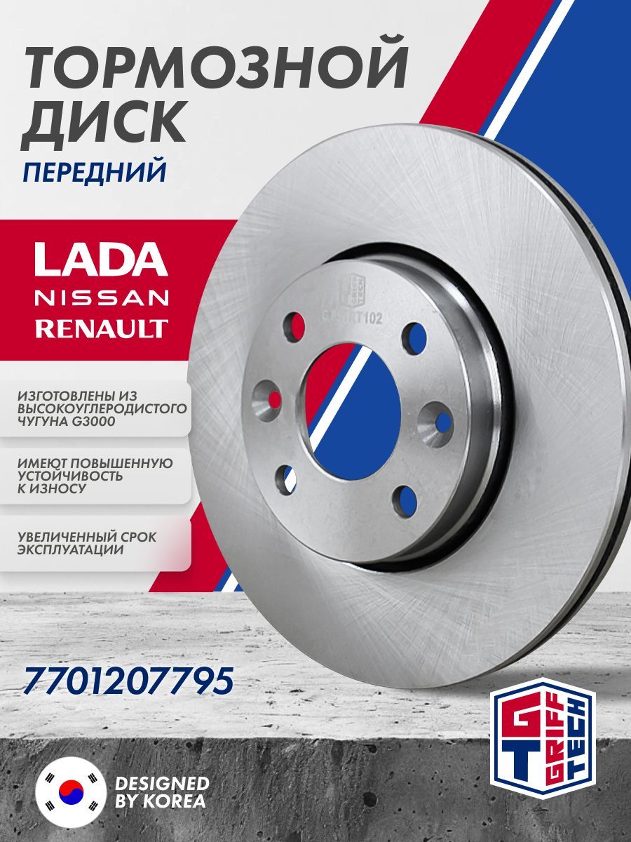 Диск тормозной передний Лада Веста Ларгус Lada Vesta Largus Nissan Note ...