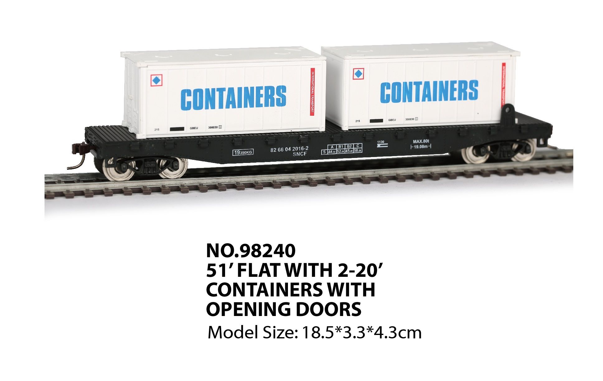 Модель Контейнеровоза 51 flat with 2-20 containers для Железной дороги ...