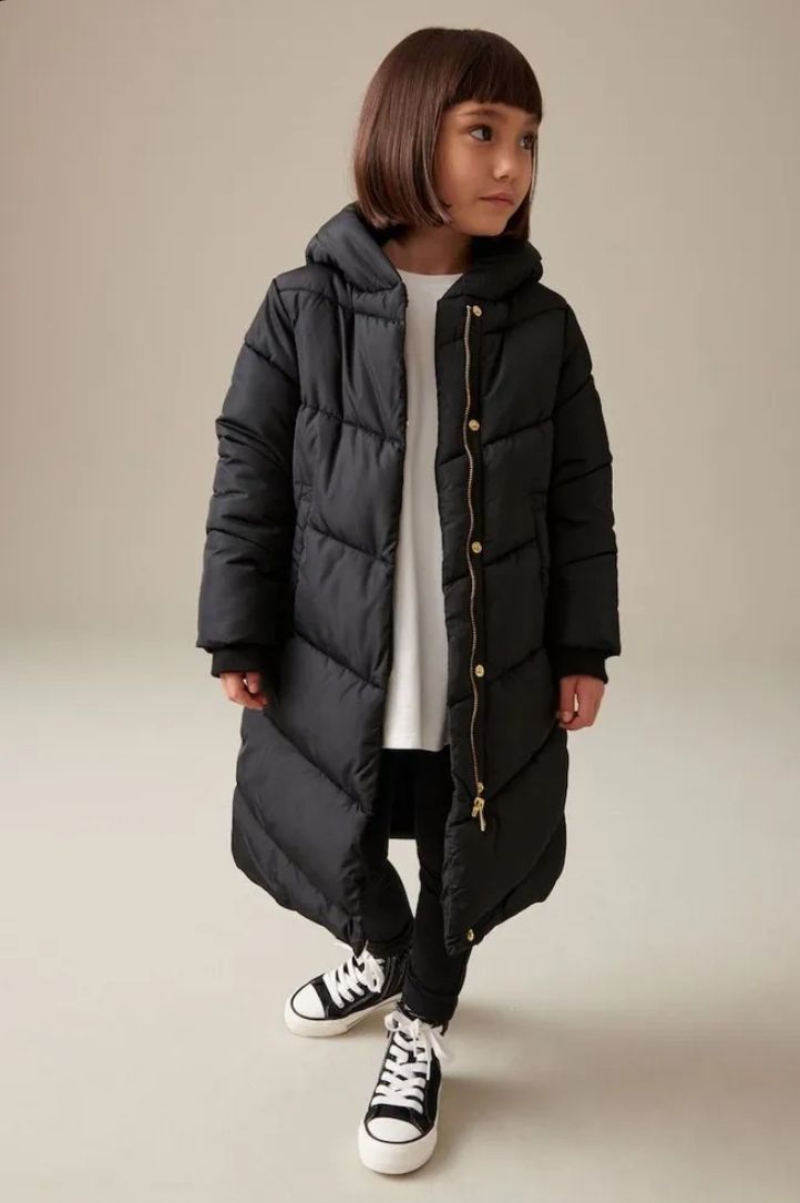 Куртка Мальчики, Девочки NEXT черный Полиэстер, размер 104 Длинный ...