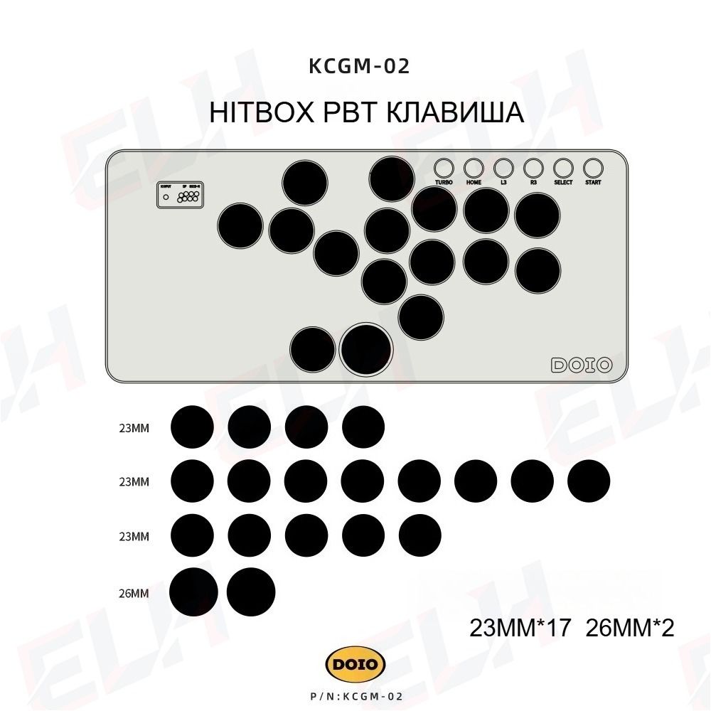 Doio Hitbox KCGM-02/KCGM-03 Клавиша : 19-клавишная Мини-клавиатура, PBT ...