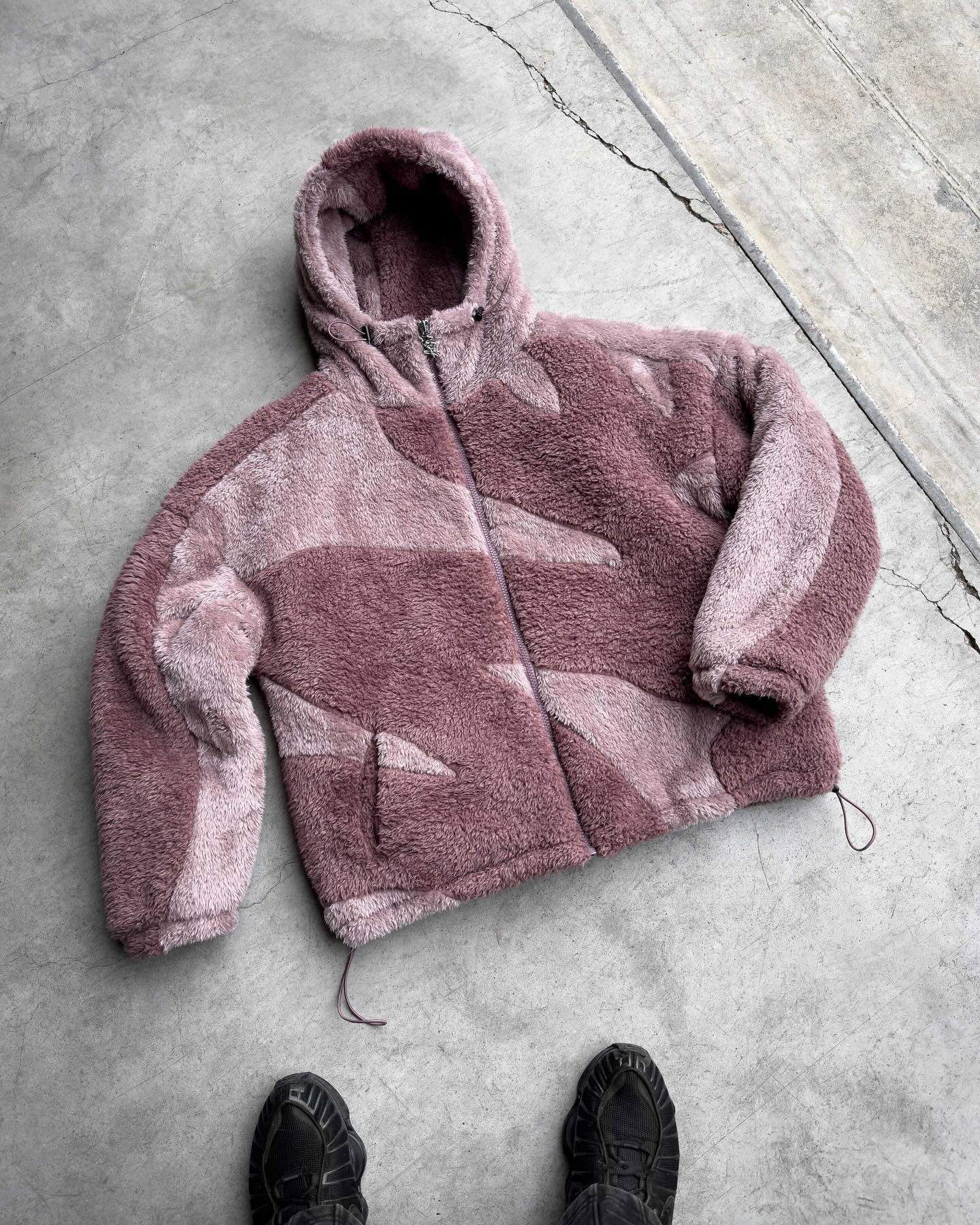 Куртка Мужской Вышивка персиково-розовый капюшон Политекс, размер 42 ...