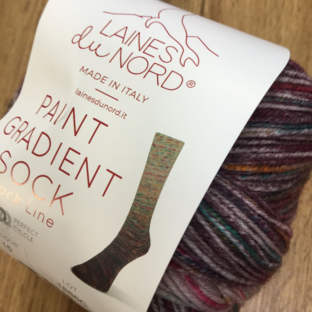 Носочная итальянская пряжа Laines du Nord art Paint Gradient sock для ...