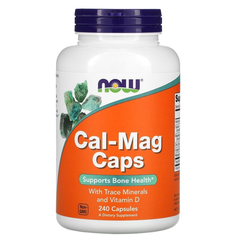 Кальций магний Витамин Д3 + цинк 240 капсул, NOW Calcium & Magnesium ...