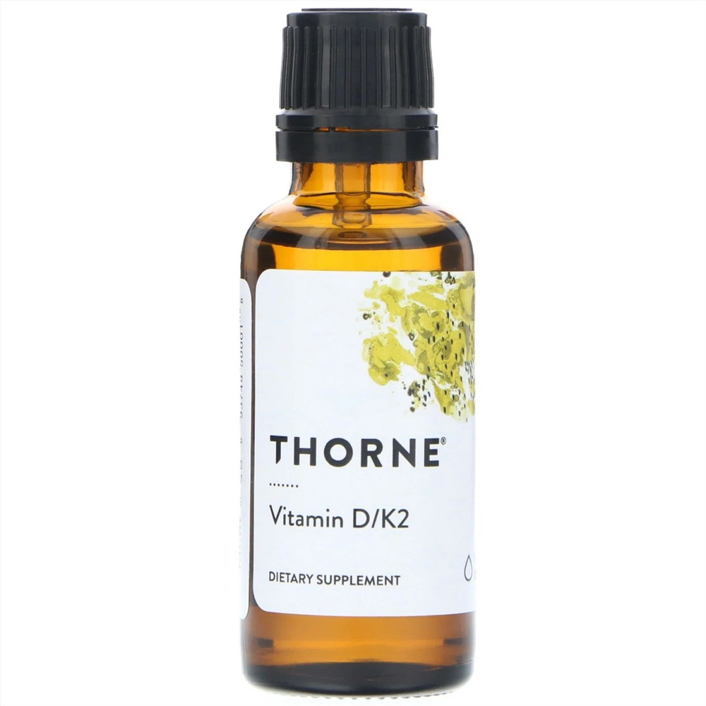 Thorne D3 + K2 Liquid 1000/25 30мл / Торн Витамин Д-3 + К-2 в каплях ...