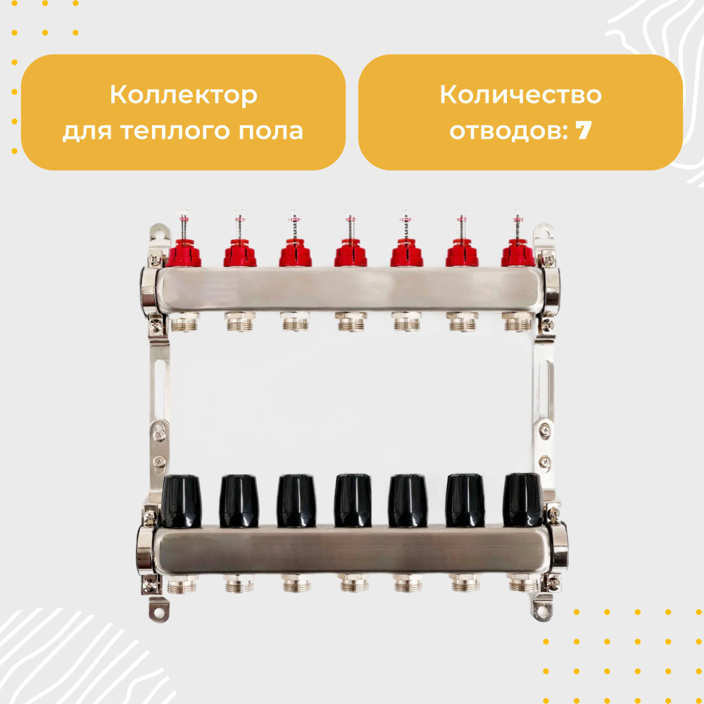 Коллекторная группа для теплого пола 7 контуров - купить в интернет ...