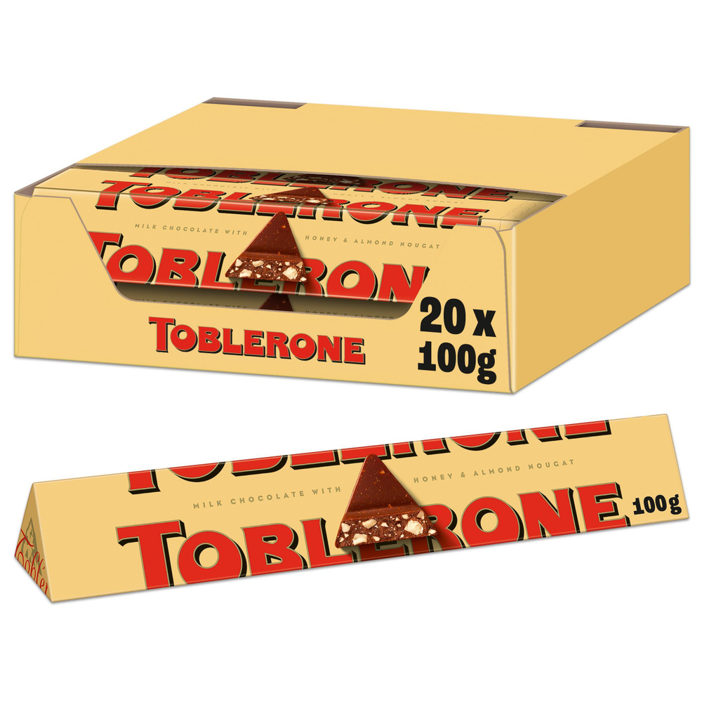 Молочный шоколад Toblerone (Тоблерон) 20 шт. х 100 гр. - купить с ...