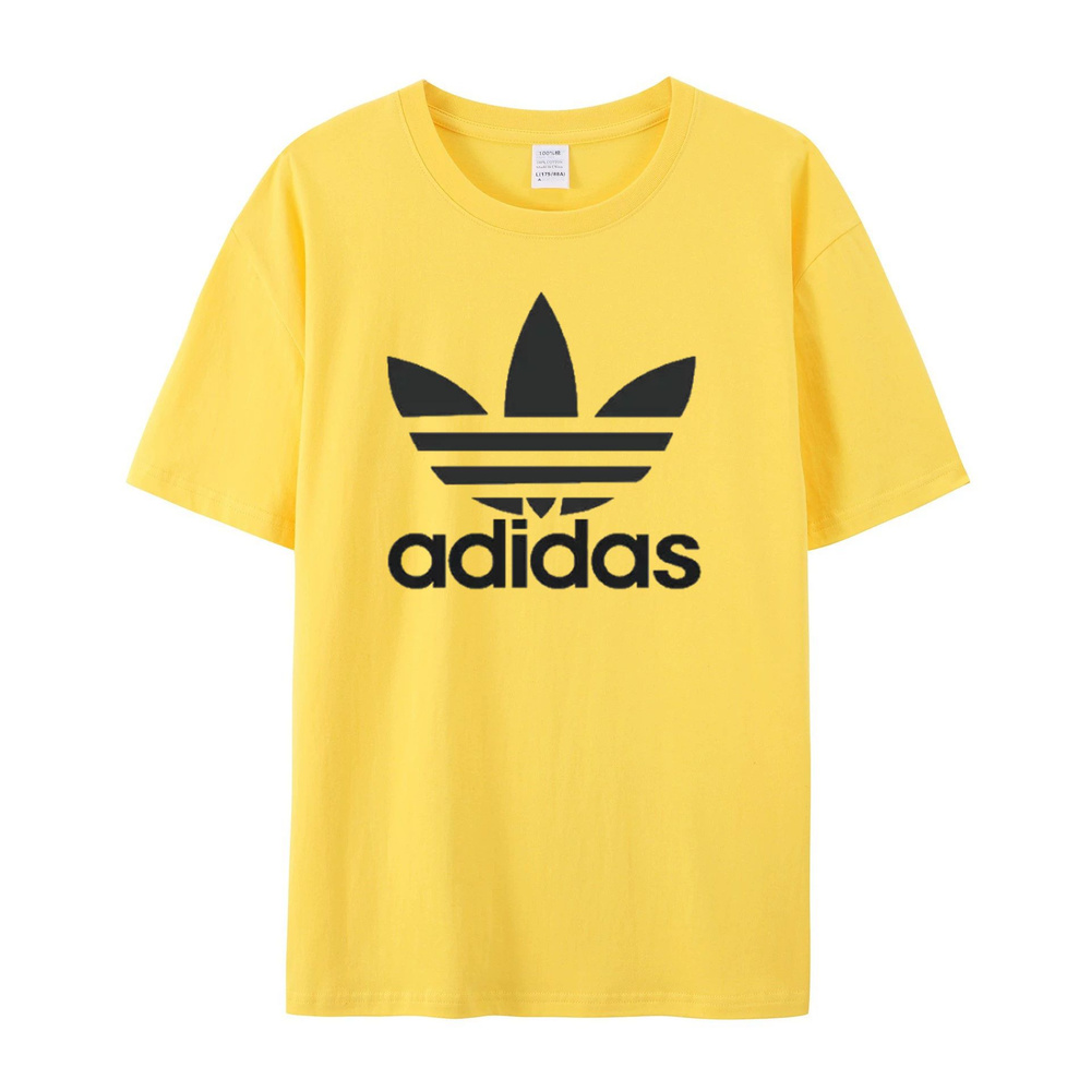 Футболка adidas, размер 54, цвет желтый, хлопок - купить по выгодной ...