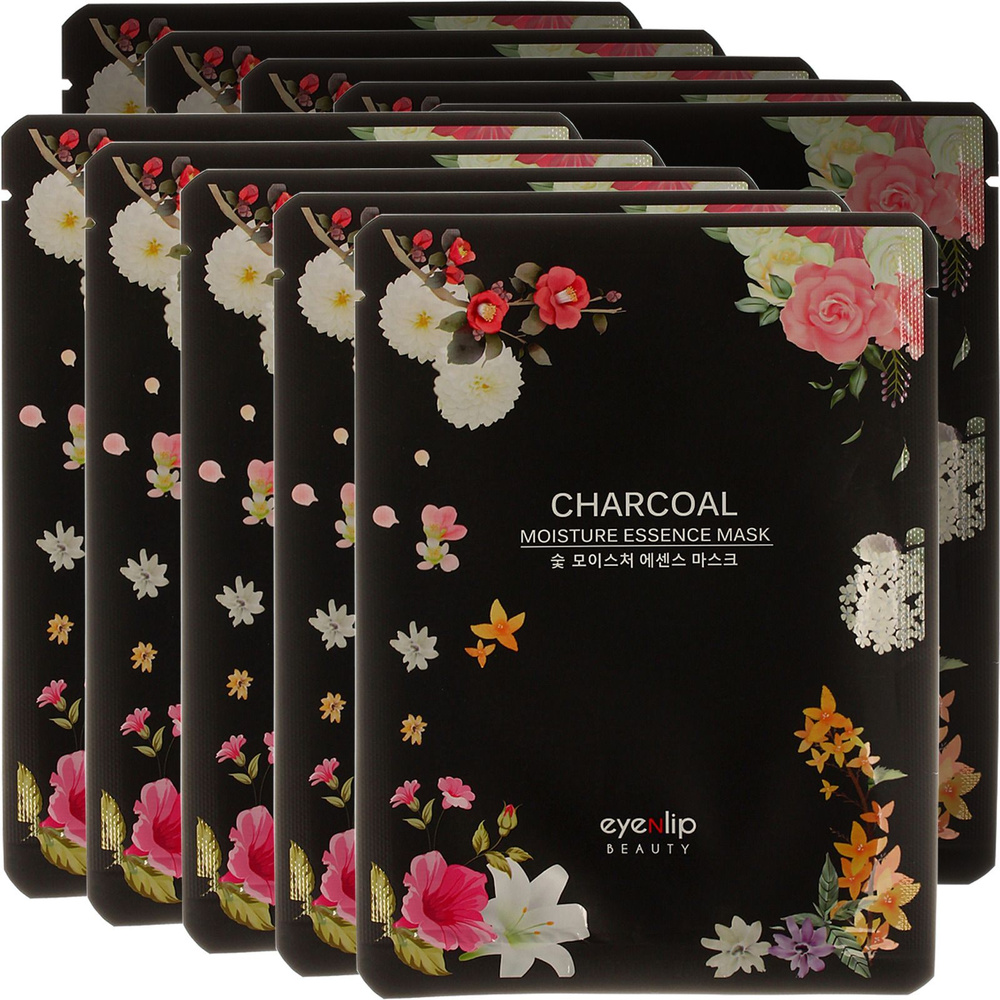 Маска для лица тканевая CHARCOAL OIL MOISTURE ESSENCE MASK 25мл * 10шт ...