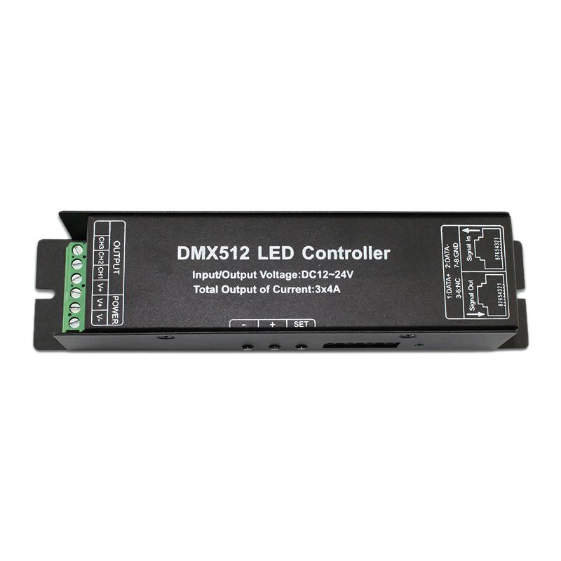 Контроллер RGBW DMX 512 RGB RGBW LED Декодер DMX512 3 канала x 4 А ...