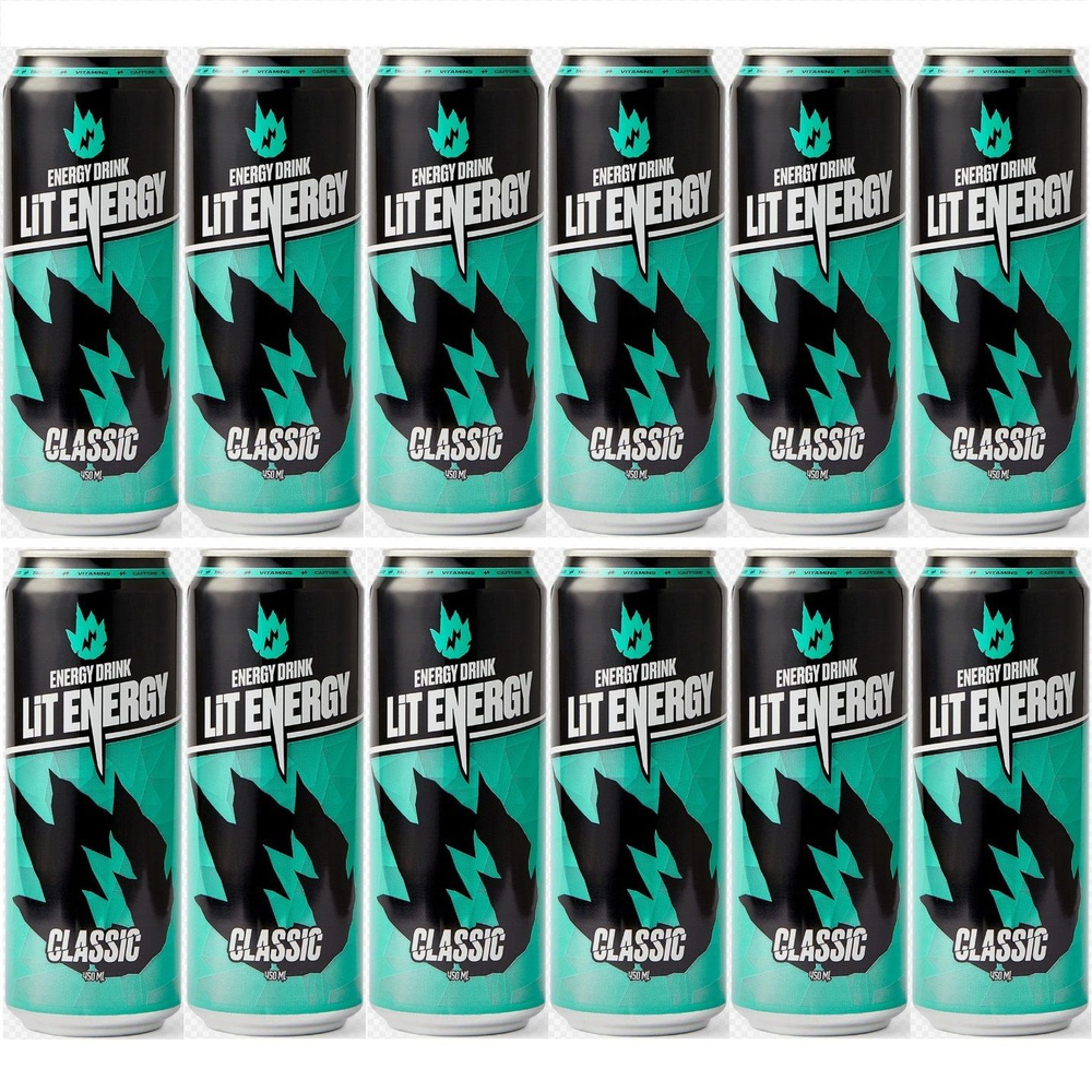 LIT ENERGY, Classic 449 мл*12 шт энергетический напиток - купить с ...