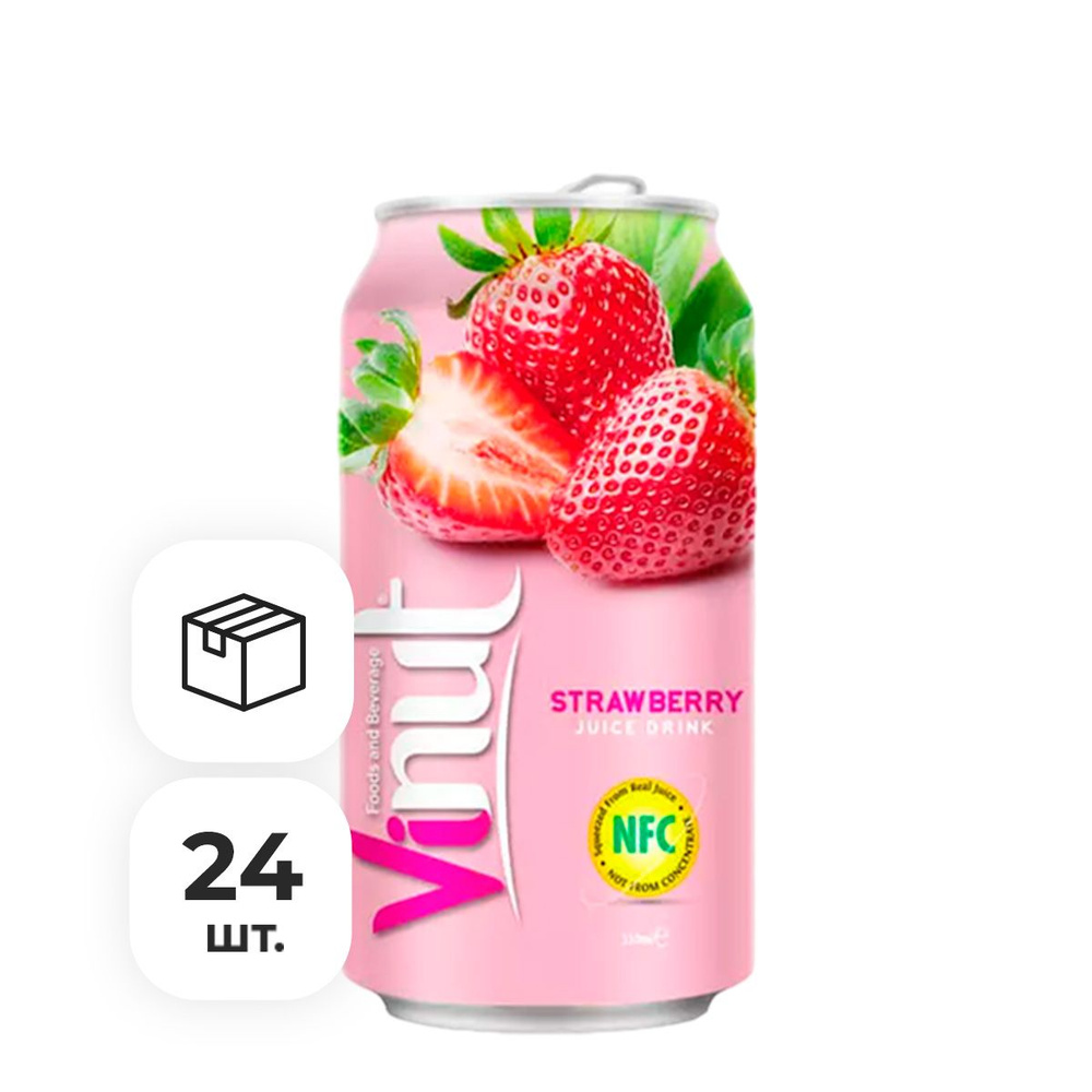 Напиток с соком клубники Vinut, 330 мл х 24 шт - купить с доставкой по выгодным ценам в интернет ...