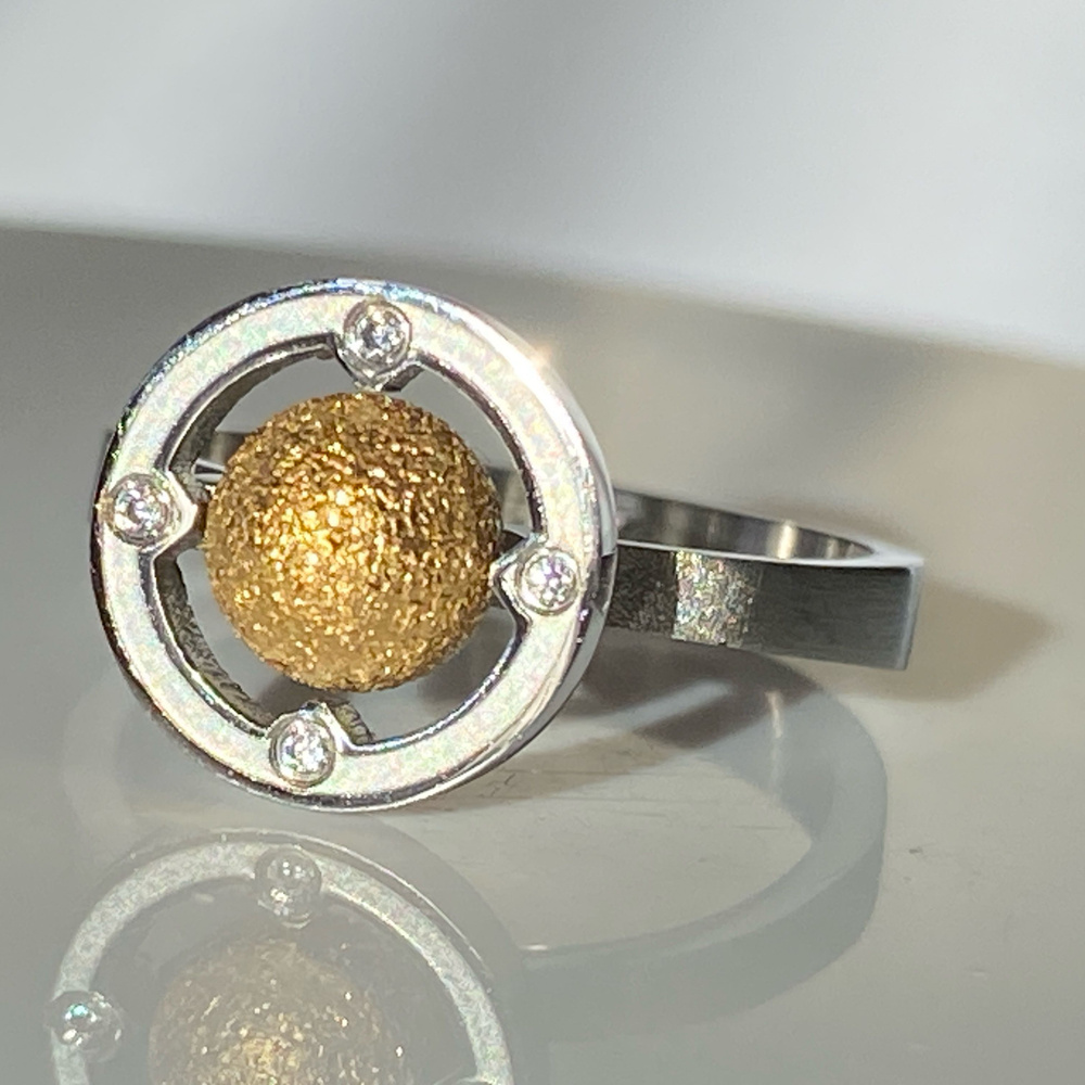 Премиальная японская бижутерия. кольцо из стали 316 L с цирконием. PVD ...