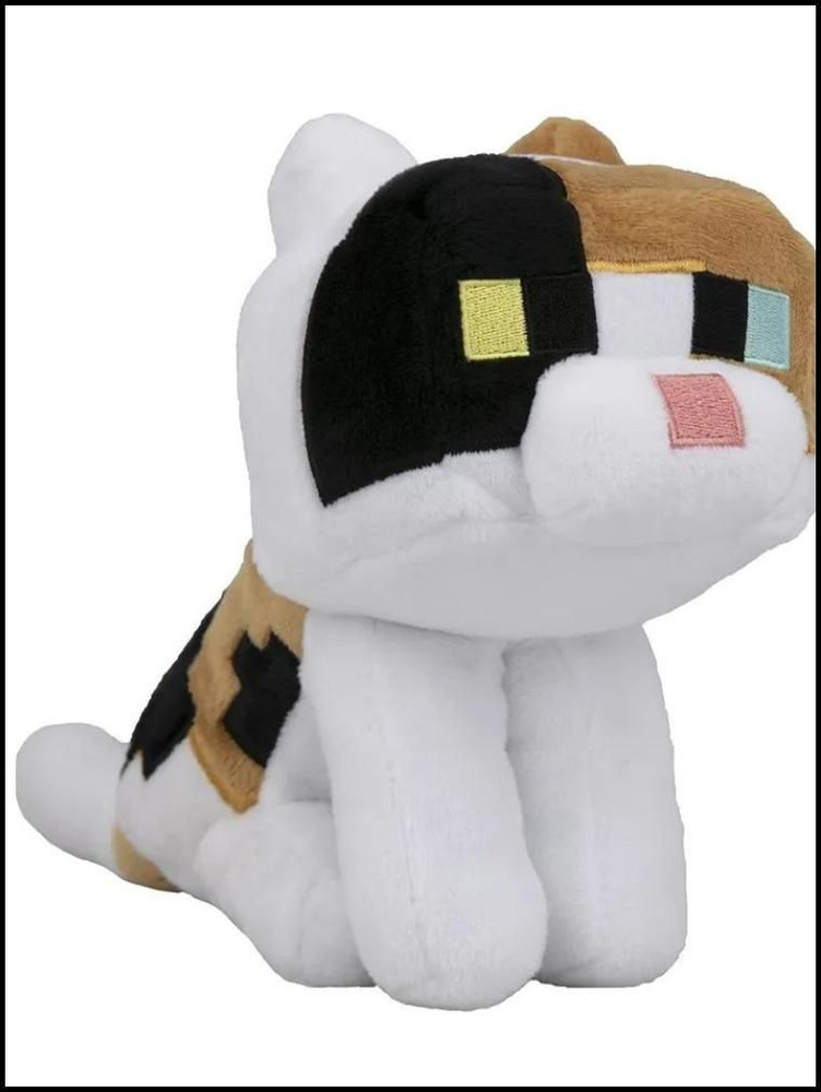Мягкая игрушка Майнкрафт Ситцевая Кошка Minecraft Calico Cat 23см ...