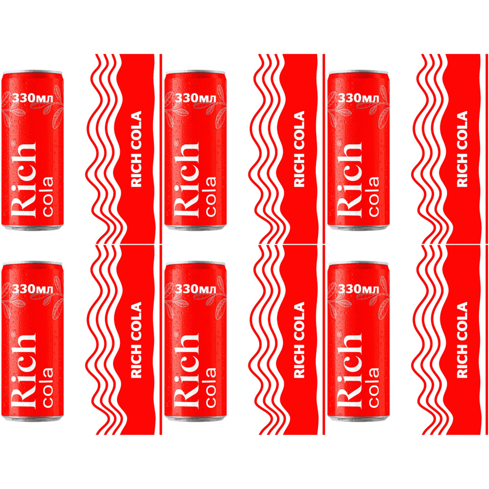 Газированный напиток Rich Cola 330 мл, набор: 6 штук купить на OZON по ...
