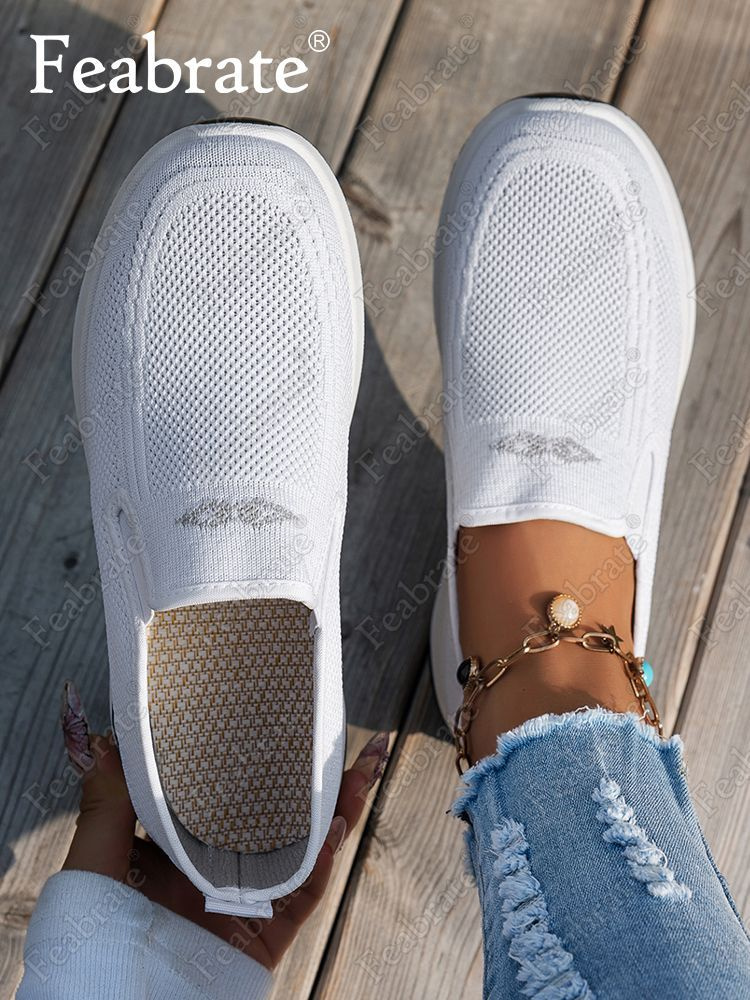 Слипоны Женский Feabrate Текстиль Бег, размер 39 Лето Без застёжки Танкетка купить c доставкой ...