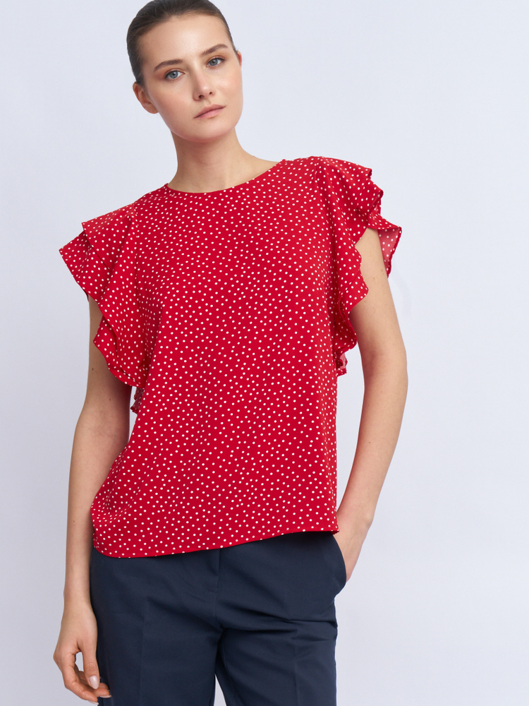 Блузка Женский Zolla красный Полиэстер Короткий, размер 46 Китай Повседневный купить c доставкой ...