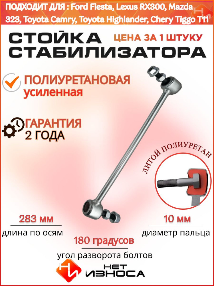 Стойка стабилизатора полиуретановая усиленная NL099 для Ford Fiesta ...