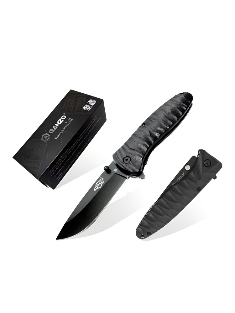 Нож складной карманный туристический с клипсой Ganzo G620b-1 черный купить на OZON по низкой ...