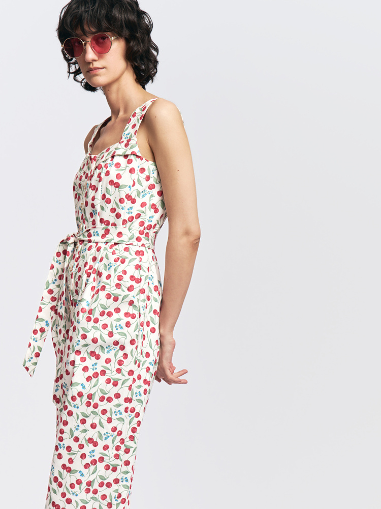 Платье Женский Zolla слоновая кость Повседневный Без рукавов Хлопок, Полиэстер, размер 52 купить ...