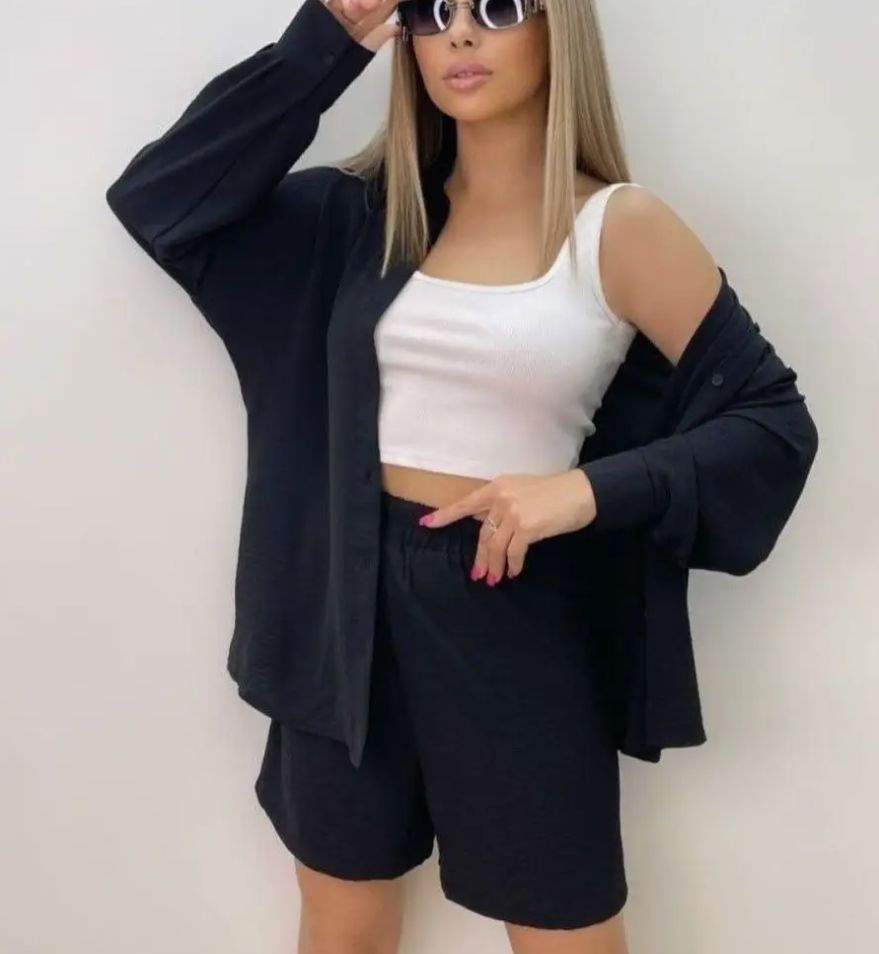 Костюм классический Женский Mil.Story Домашний двойка черный, размер 44 ...