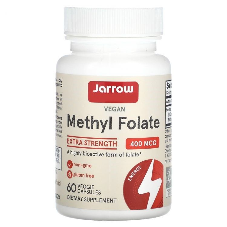 100% iHerb-Метил фолат,Methyl Folate, 400 мкг, 60 капсул,Jarrow ...