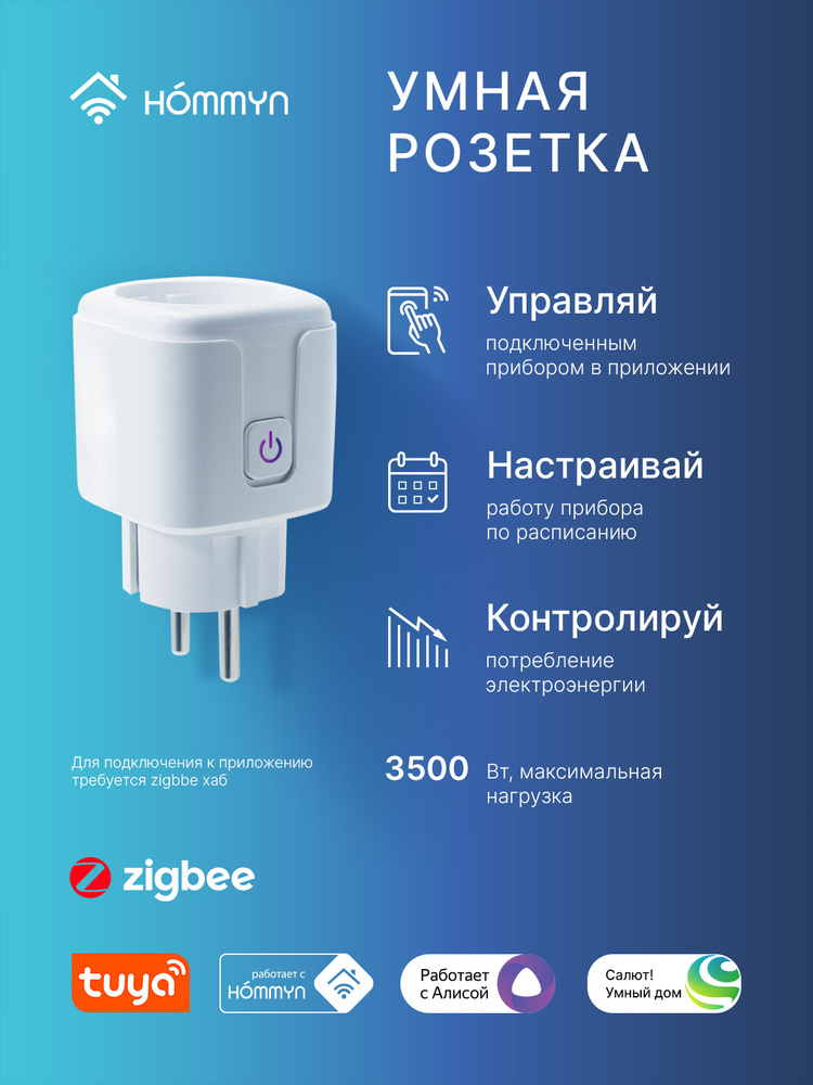 Розетка умная HOMMYN zigbee RKNZ02 купить на OZON по низкой цене (2409950360)