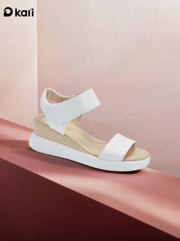 Босоножки Женский Kari Платформа Натуральная кожа, размер 39 Анатомическая стелька G Лето ...
