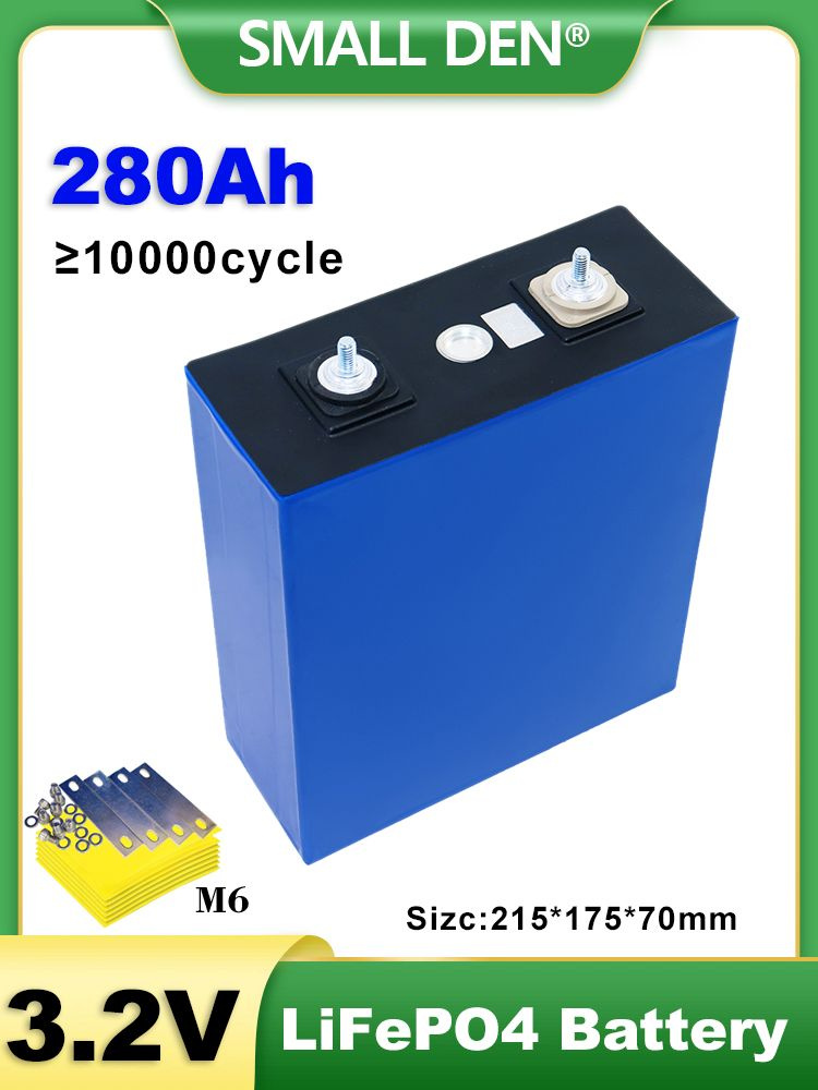 1 ШТ Батарея 3.2V 280Ah LiFePO4, 8000 циклов, для UPS 12V 24V, RV, E-скутера Солнечная энергия ...